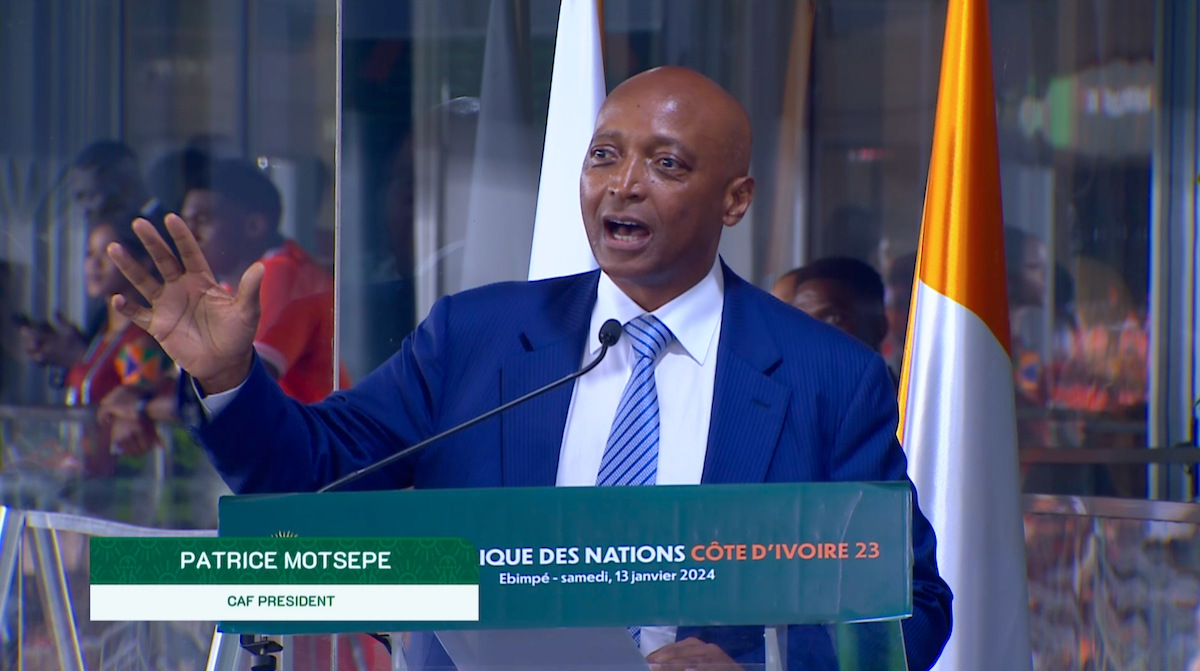 The CAF President Dr Patrice Motsepe at the opening ceremony of the ...