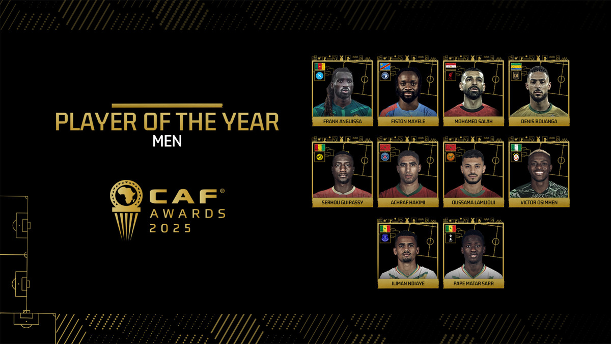 CAF Awards 2025 : la CAF dévoile les nommés dans les catégories masculines