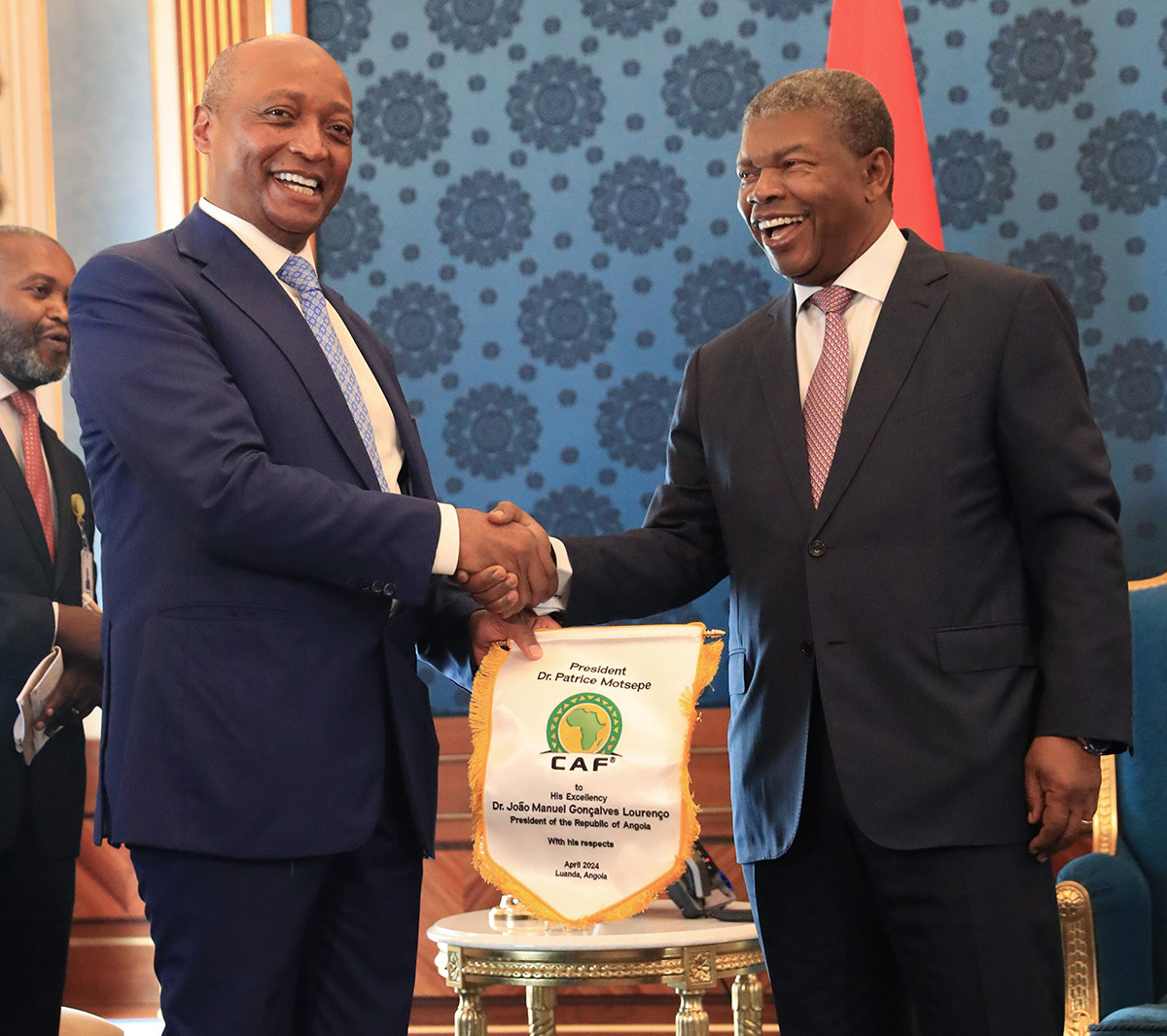 CAF President meets Angola Head of State, President João Lourenço in Luanda
